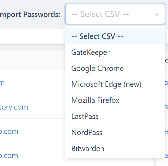 How to import passwords to GateKeeper Password Manager. – GateKeeper