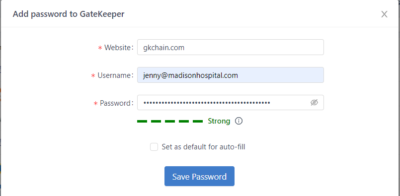 How to add a password to a GateKeeper user's account. – GateKeeper