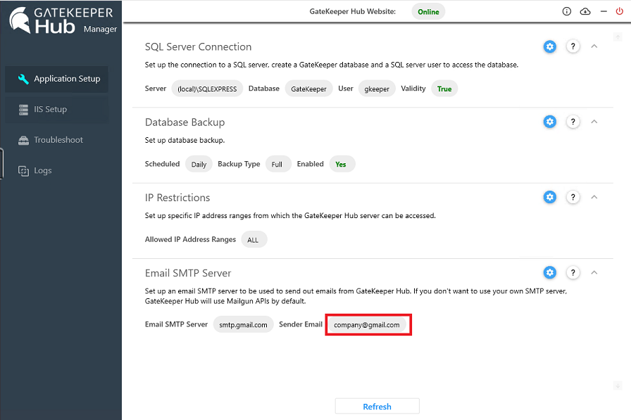 Can we use our own SMTP email server to send out reports via email? – GateKeeper