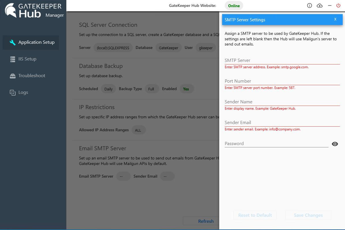 Can we use our own SMTP email server to send out reports via email? – GateKeeper