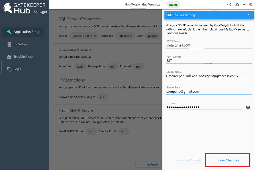 Can we use our own SMTP email server to send out reports via email ...