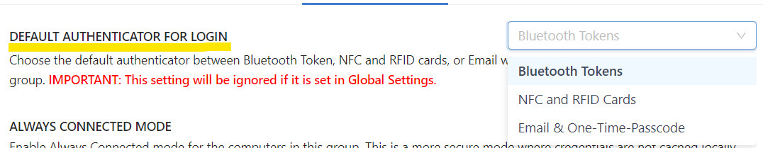"Default Authenticator for Login" explained. – GateKeeper