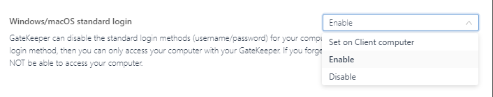 'Windows Standard Login' setting in GateKeeper explained. – GateKeeper