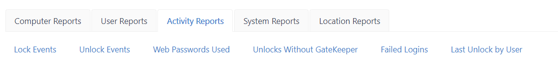 Activity Reports and System Reports in GateKeeper explained. – GateKeeper