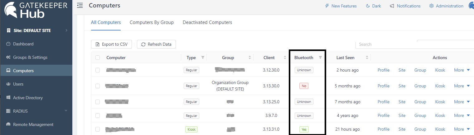 Bluetooth status explained. – GateKeeper