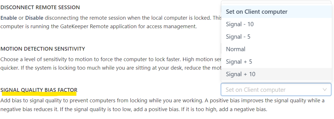 How to make the computer lock faster (closer). – GateKeeper