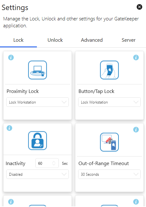 Change settings in GateKeeper Client desktop application. – GateKeeper