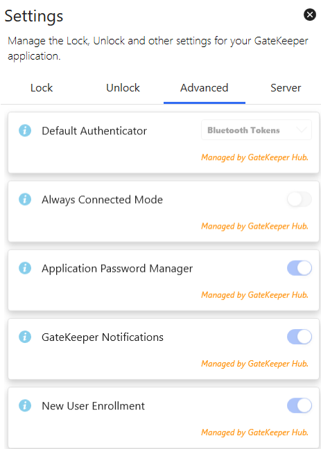 Change settings in GateKeeper Client desktop application. – GateKeeper
