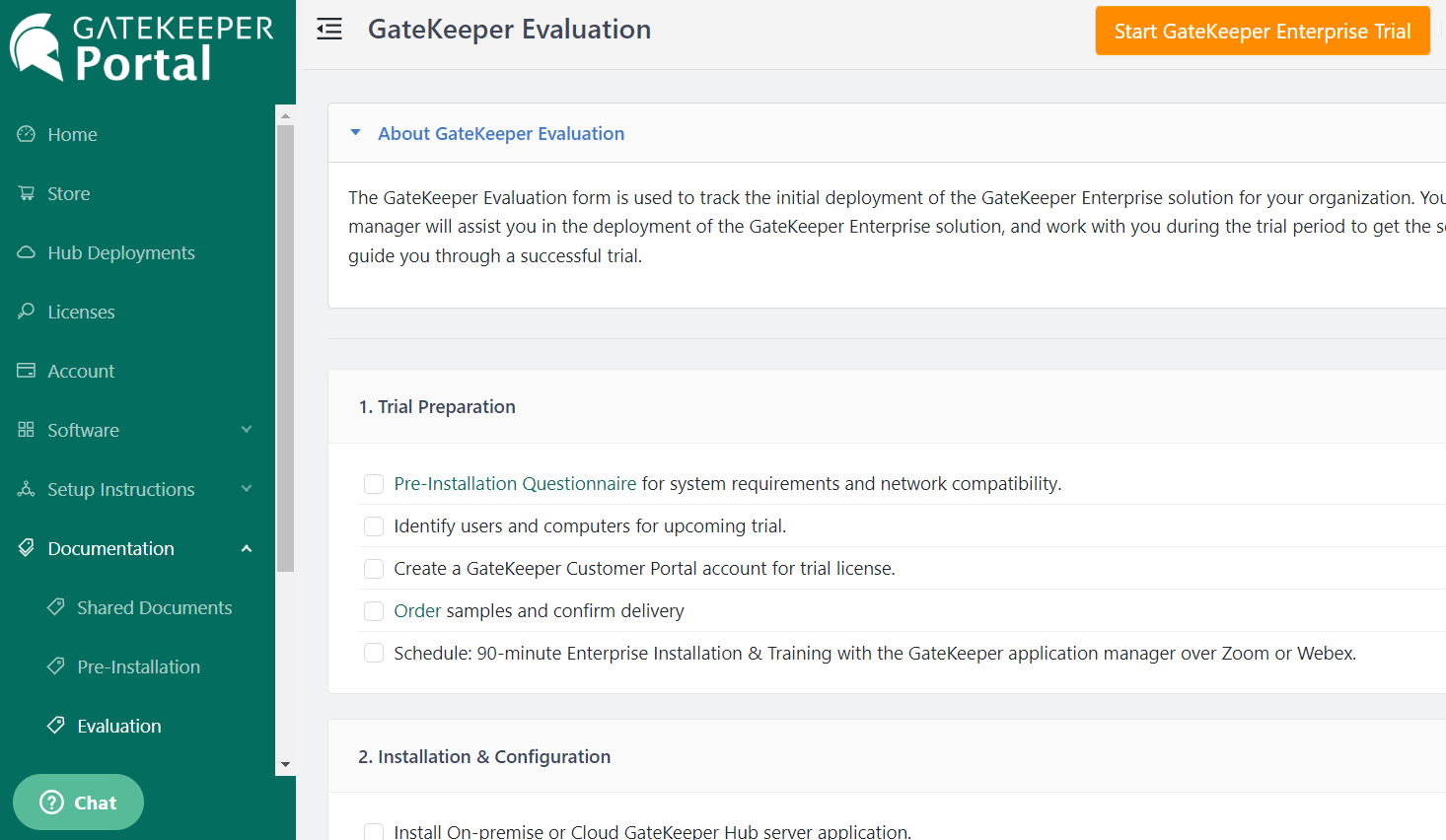 Evaluation Checklist for GateKeeper Hub Admins. – GateKeeper