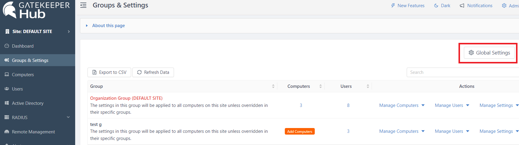 What are Global Settings in the Hub? – GateKeeper