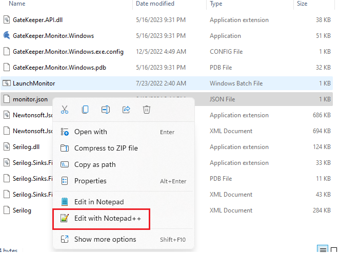 How to edit the application name and arguments in the GateKeeper Monitor application. – GateKeeper