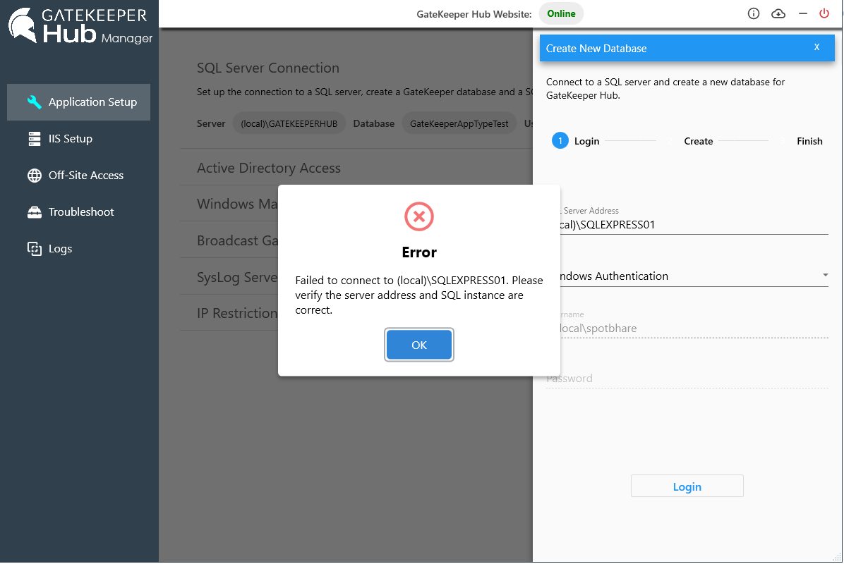 Unable To Connect To The Sql Server From Gatekeeper Gatekeeper 7428