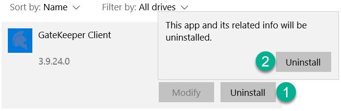 Uninstalling Gatekeeper Client Software From Windows And Macos