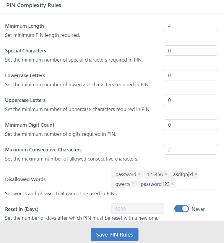 What are PIN Complexity Rules in GateKeeper? – GateKeeper