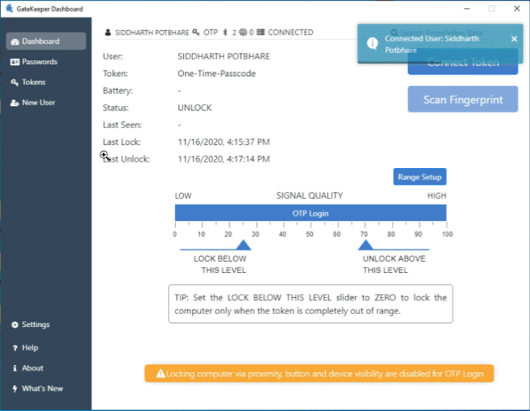 Otp One Time Passcode Login For Computers With Proximity Gatekeeper